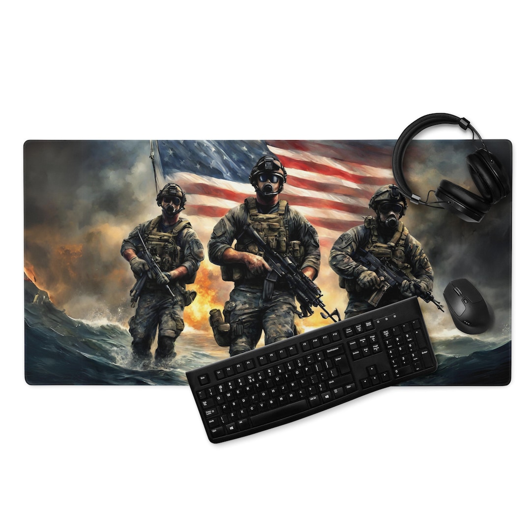 US Navy Seals XXL Desk Mat, Gaming Mouse Pad, Present Idea for Veterans ...