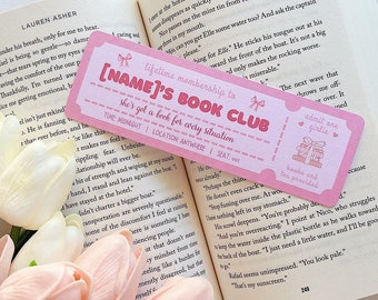 Personalised Book Club Bookmark | Custom Name Bookmark | Bookclub Gift ...
