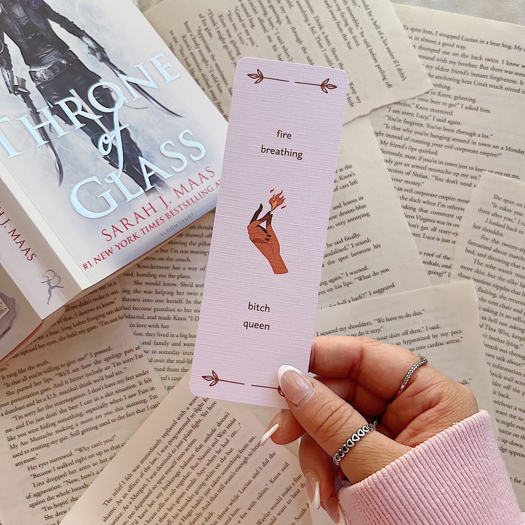 Fire Breathing Bitch Queen Bookmark | Linen Bookmark | Reading Bookmark ...