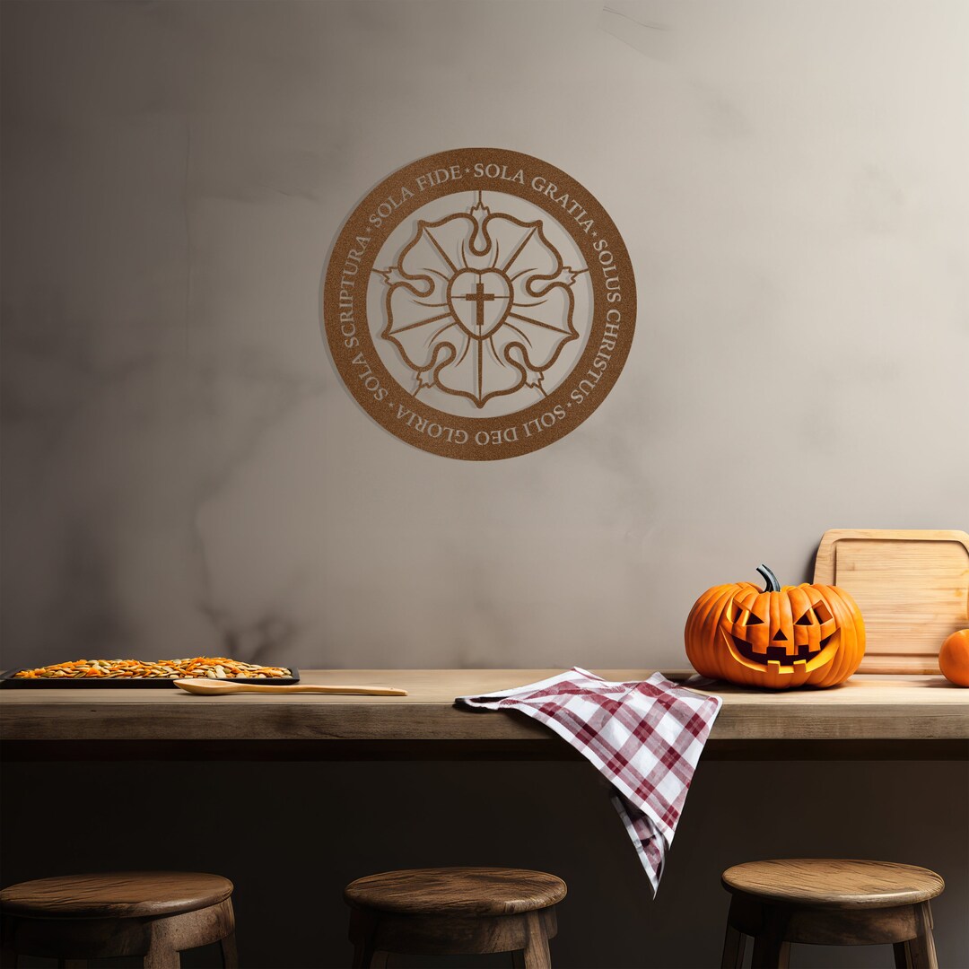 Luther Cross Five Solas Metal Wall Art | Christian Decor | Religious ...