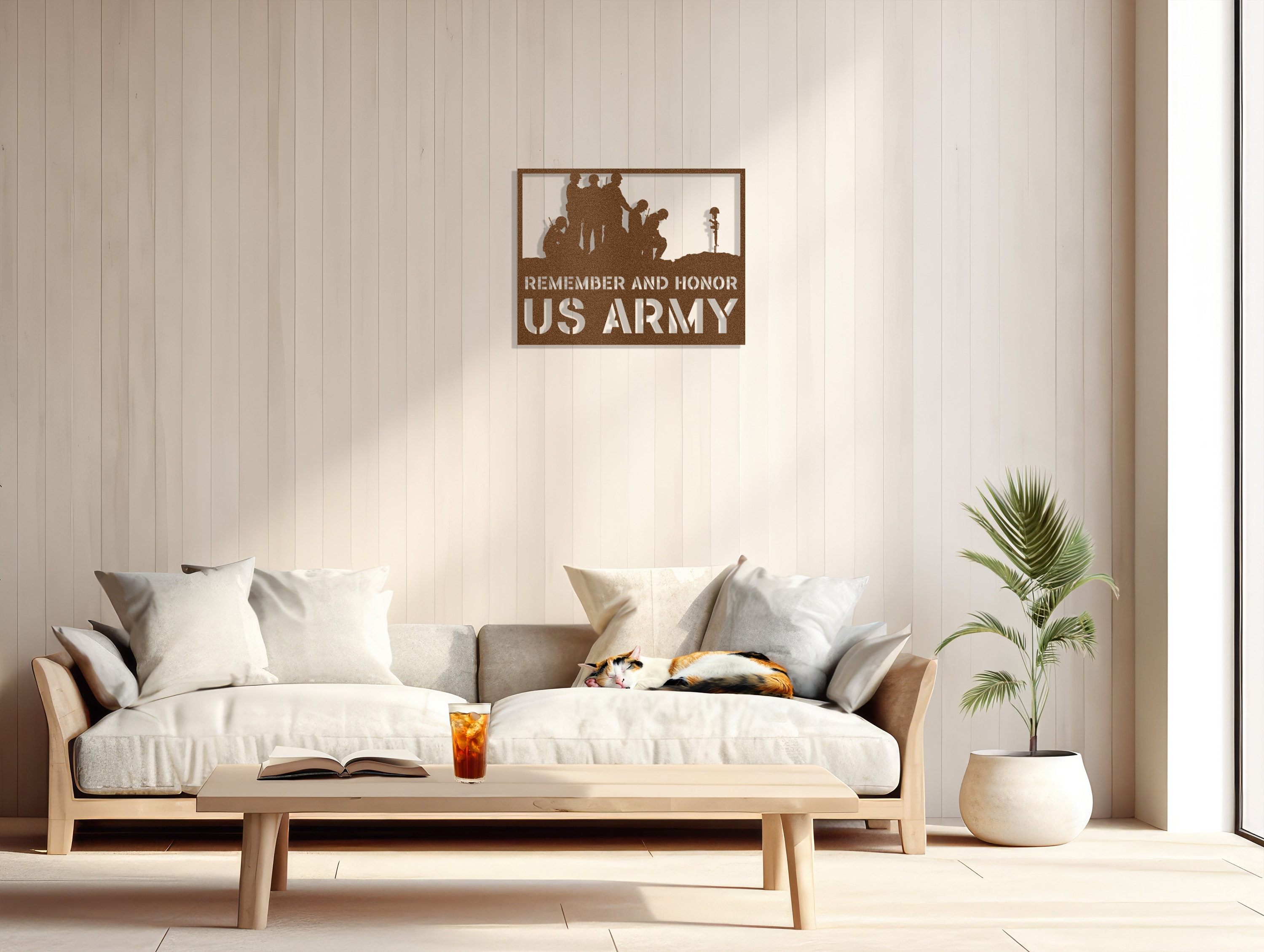 US Army Metal Wall Art Remember and Honor Design | Patriotic Military ...