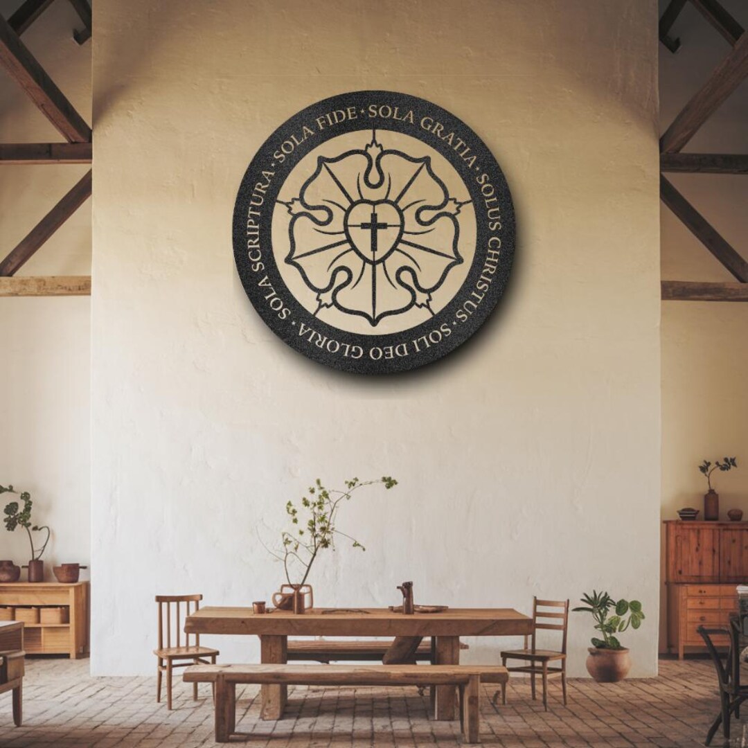 Luther Rose Cross With Five Solas of the Reformation Metal Wall Art - Etsy
