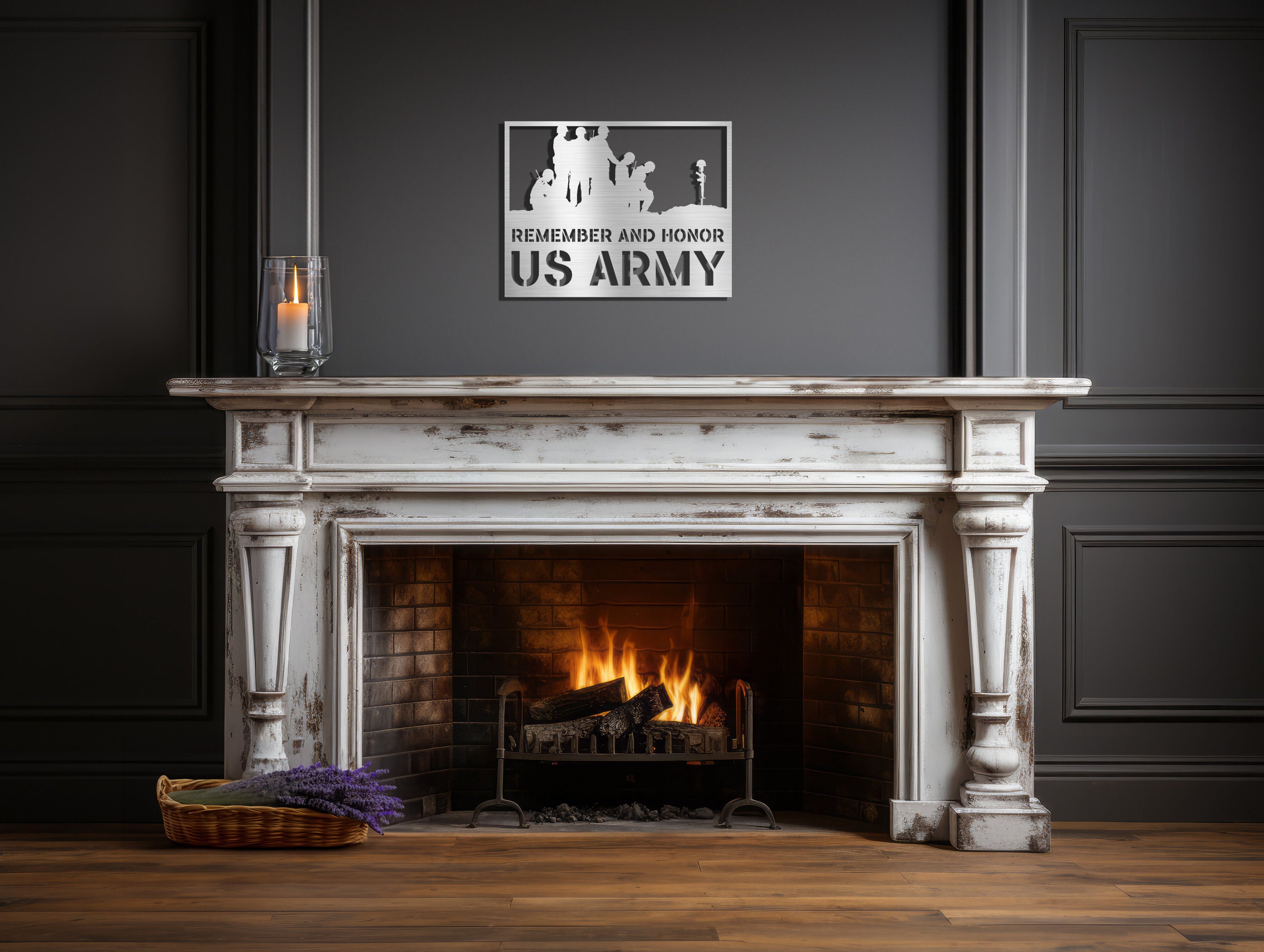 US Army Metal Wall Art Remember and Honor Design | Patriotic Military ...
