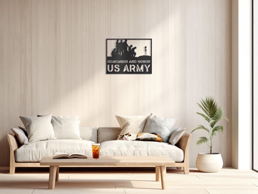 US Army Metal Wall Art Remember and Honor Design | Patriotic Military ...