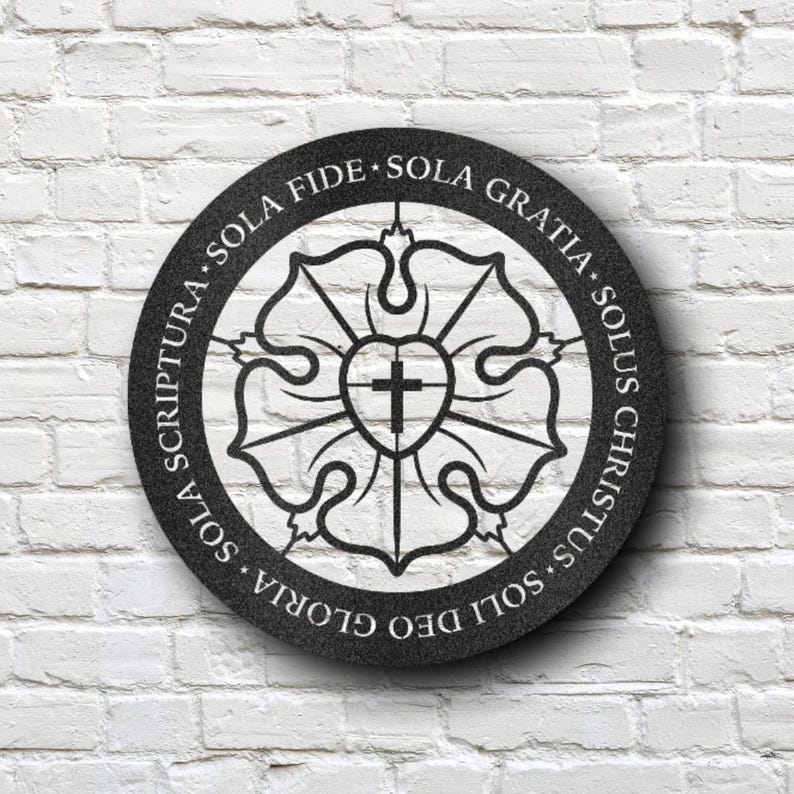 Luther Rose Cross With Five Solas of the Reformation Metal Wall Art - Etsy