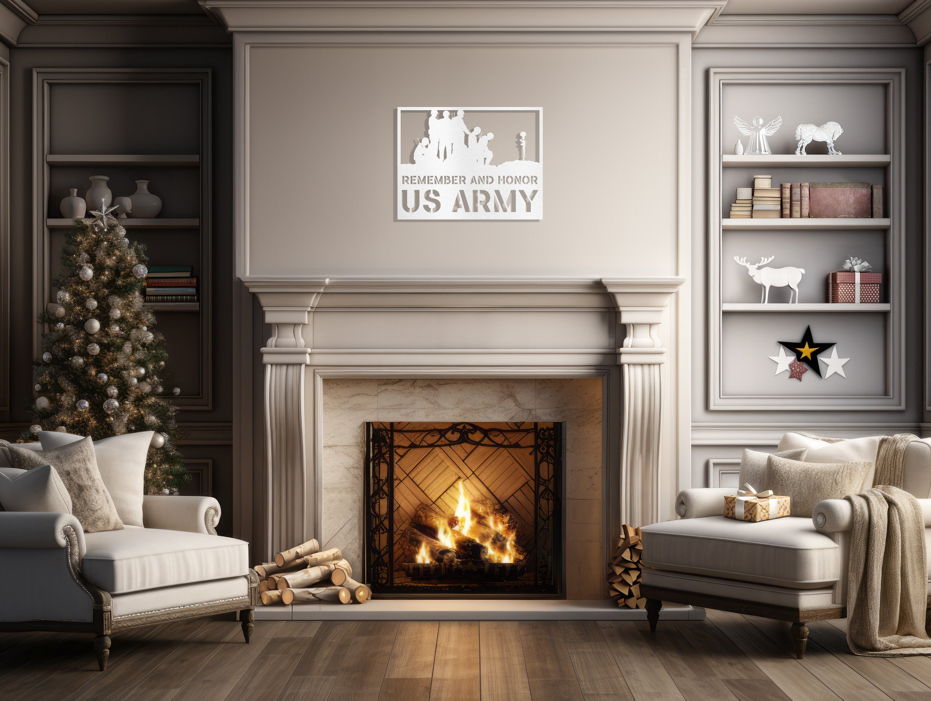 US Army Metal Wall Art Remember and Honor Design | Patriotic Military ...