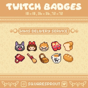 Studio Ghibli: Kiki's Delivery Service Pixel Art Twitch Badges (digital ...