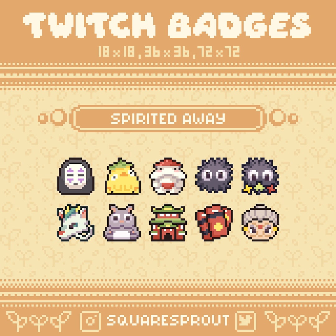 Studio Ghibli: Spirited Away Pixel Sub / Bit Badges for Twitch, Premade ...