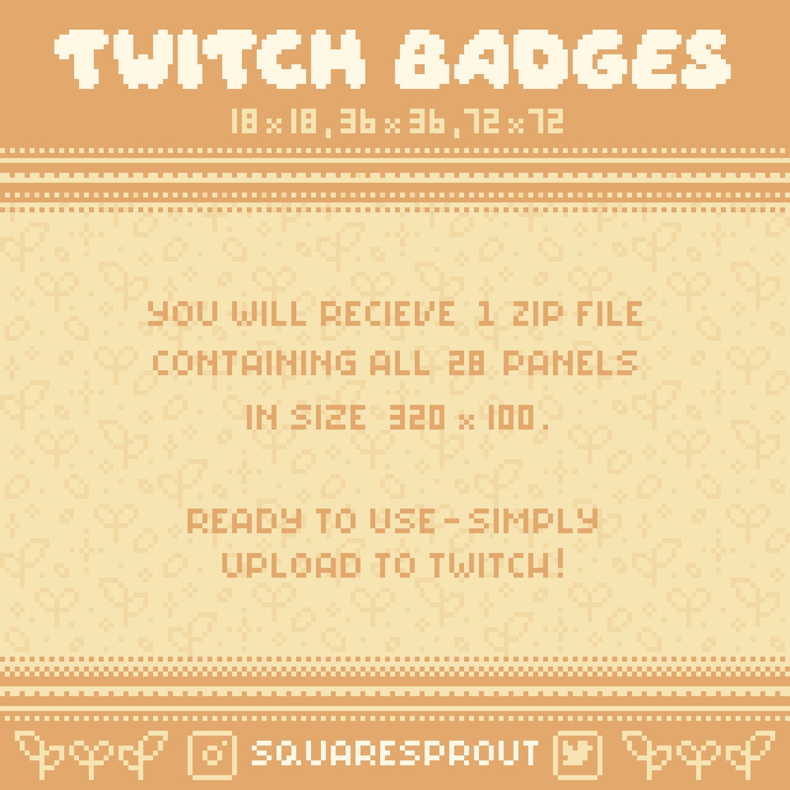 Honeybee Pixel Panels for Twitch, Premade Pixel Art for Your Streaming ...