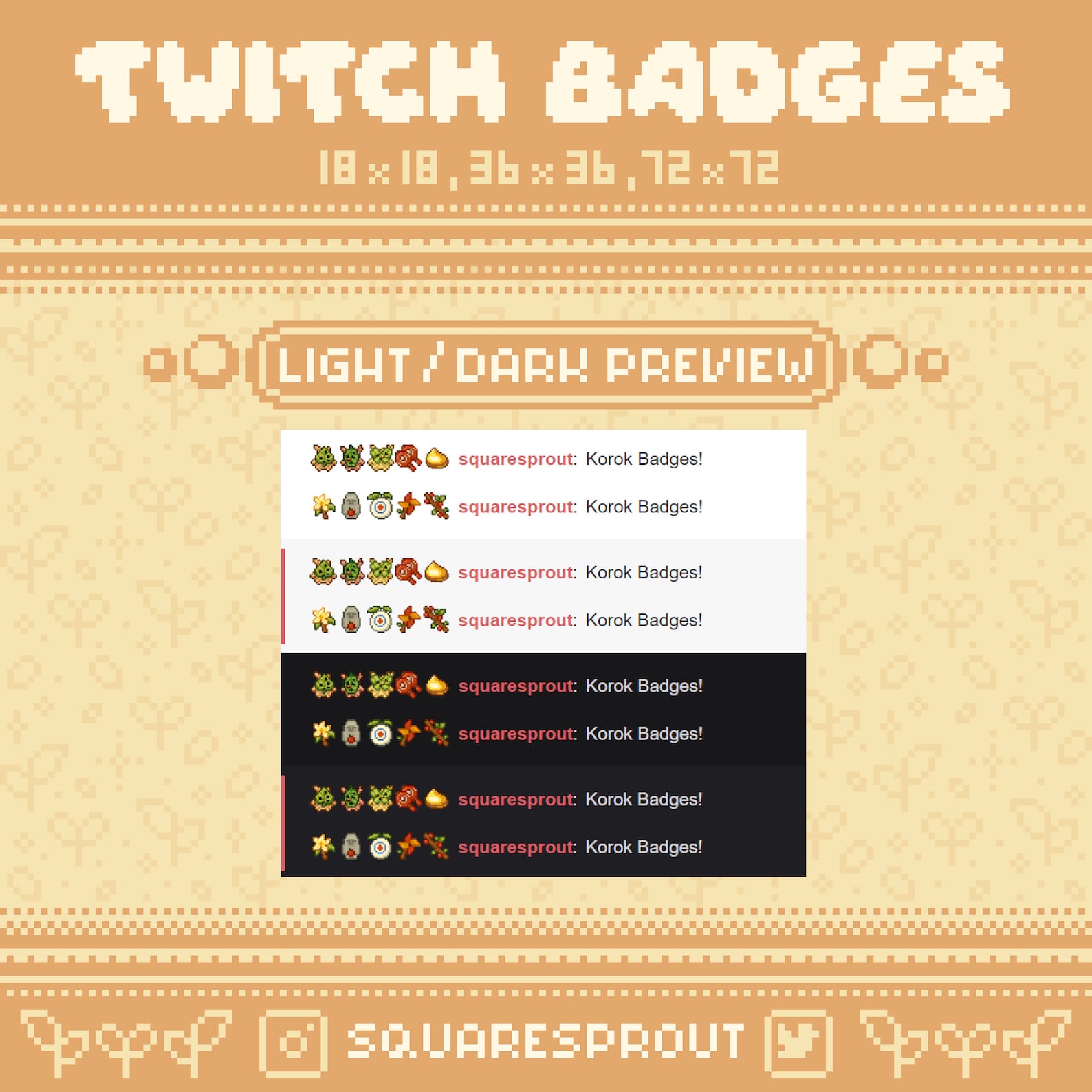 The Legend of Zelda: Korok Pixel Sub / Bit Badges for Twitch, Premade ...