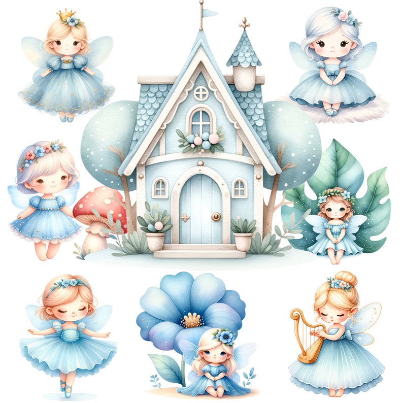Enchanted Fairy Garden Clipart - Magic Fairy Tale & Forest ...