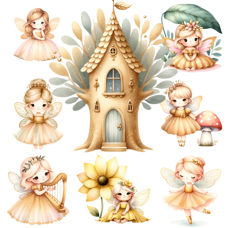 Enchanted Fairy Garden Clipart - Magic Fairy Tale & Forest ...