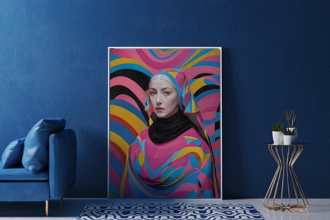 Altered Renaissance Woman Portrait ǀ Bold Colors Painting ǀ Colorful ...