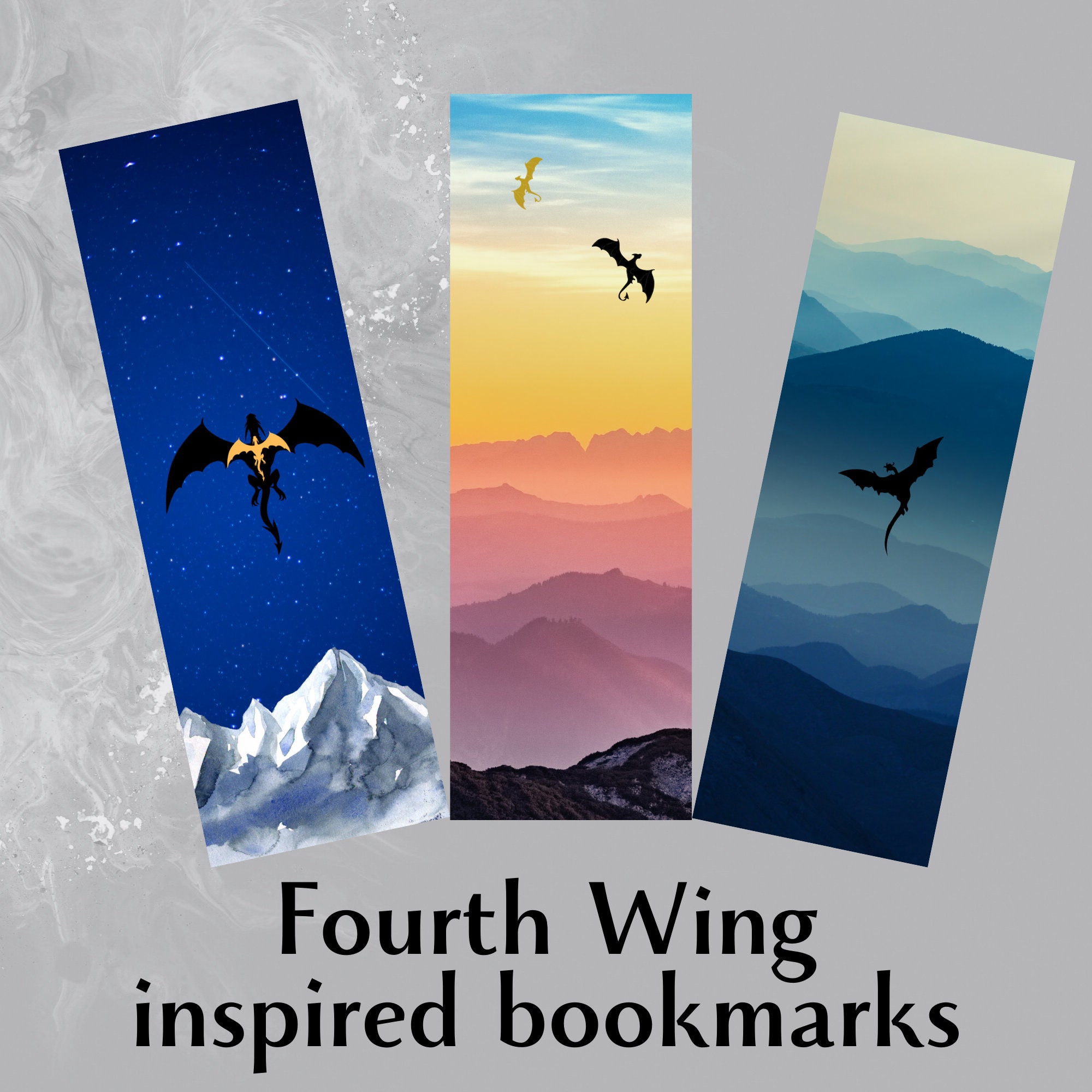 Fourth Wing Bookmarks Dragon Bookmarks Iron Flame Inspired Booktok - Etsy