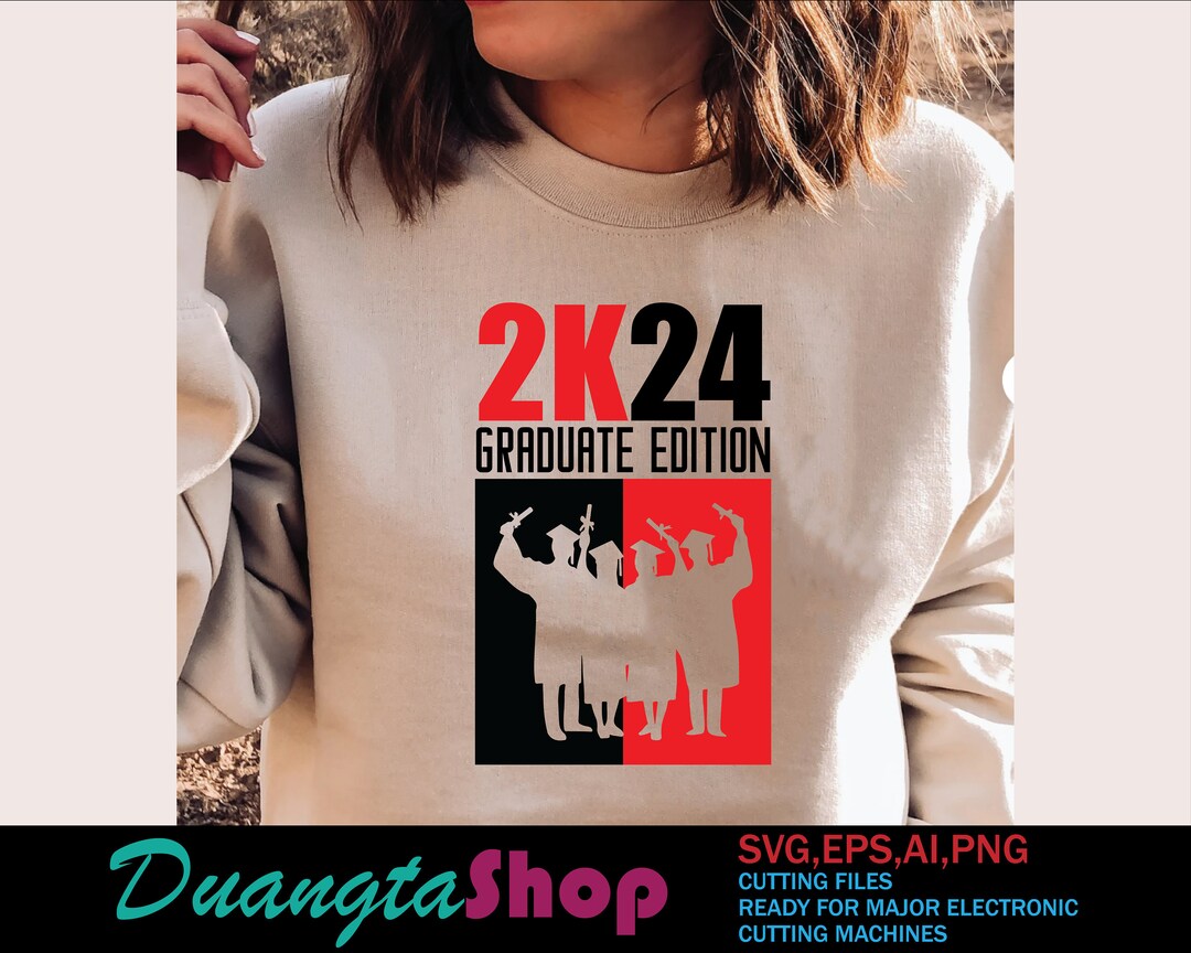 Graduate 2K24 SVG for Cricut, Vertical Senior PNG, Graduation SVG ...