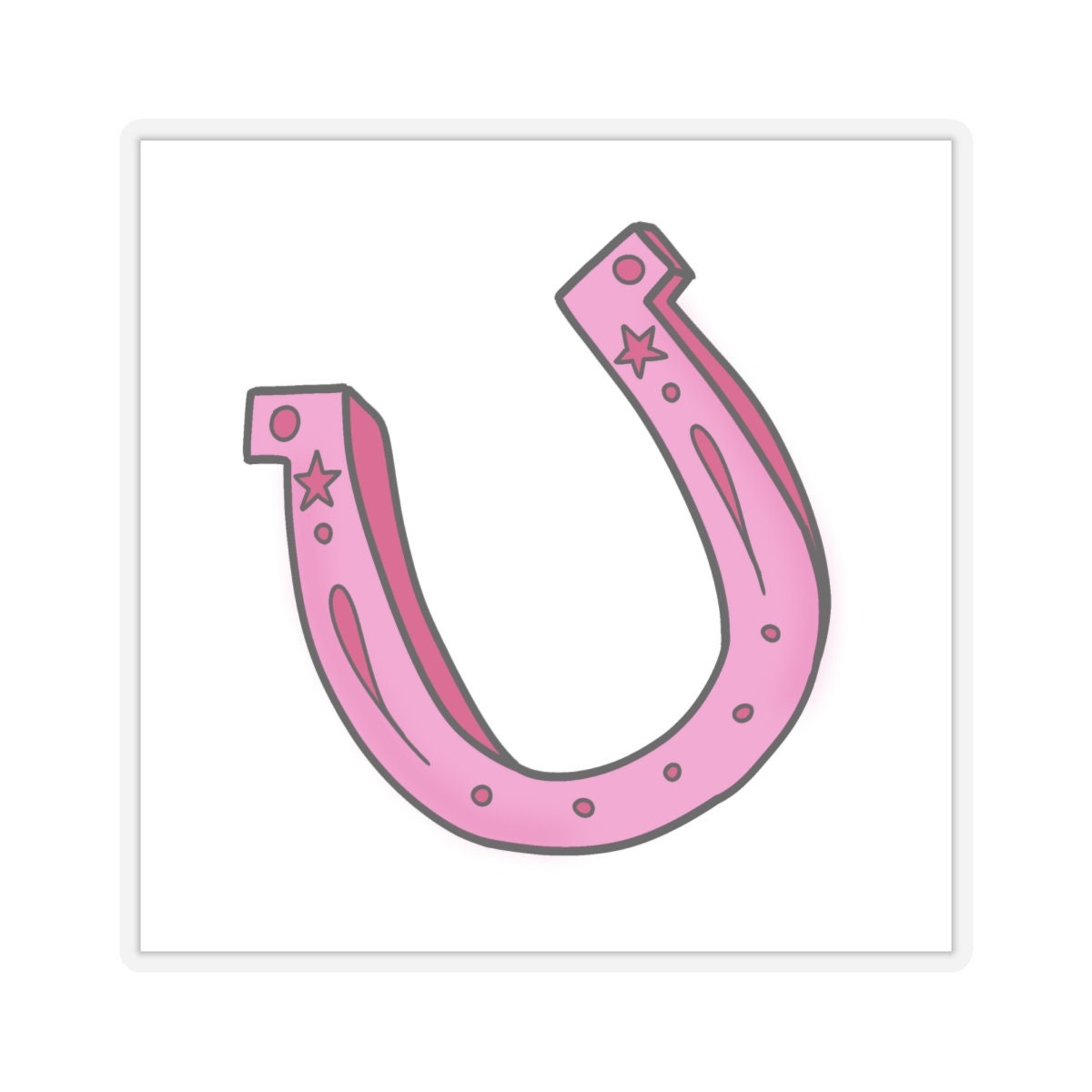 Pink Horse Shoe Sticker - Etsy