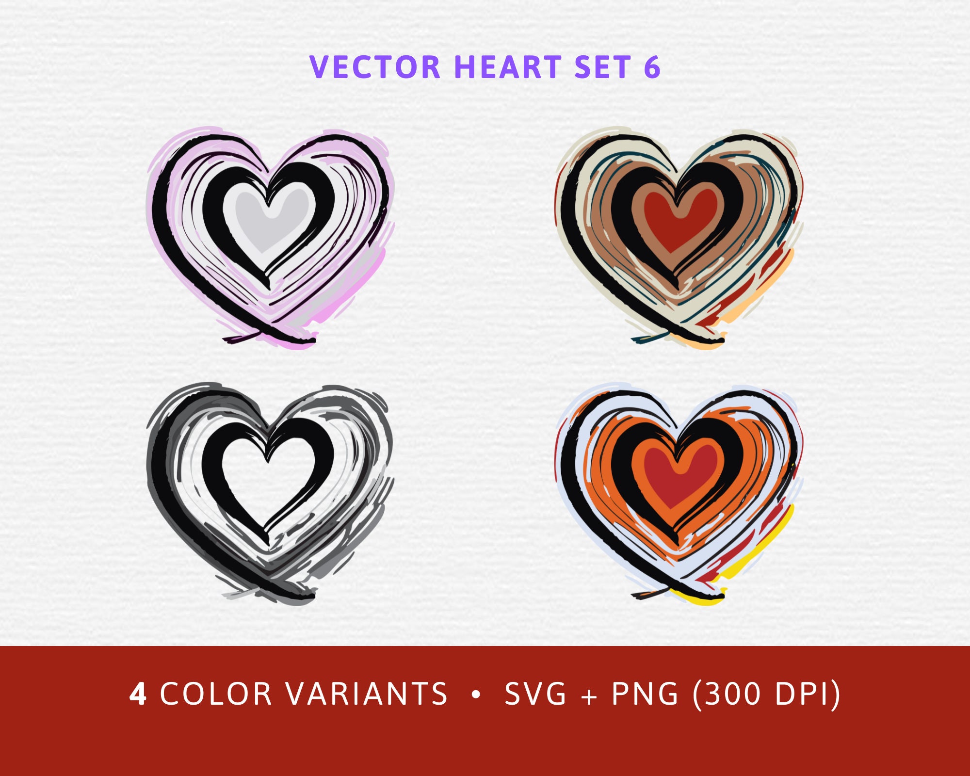Heart Vector Svg Bundle, Sketch Heart, Heart SVG, Hand Drawn Hearts ...