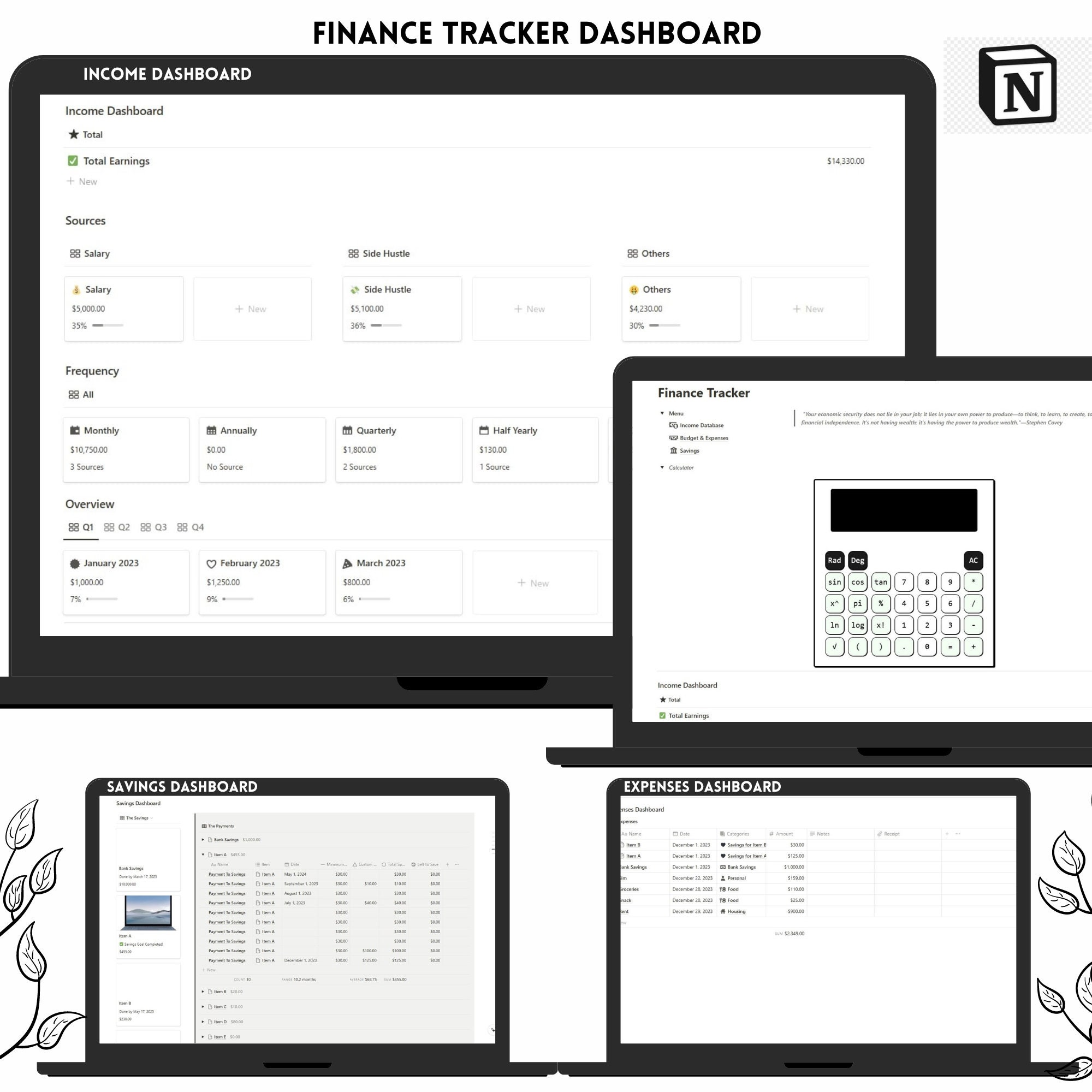 Ultimate Finance Tracker Template for Notion Budget Planner & Expense ...