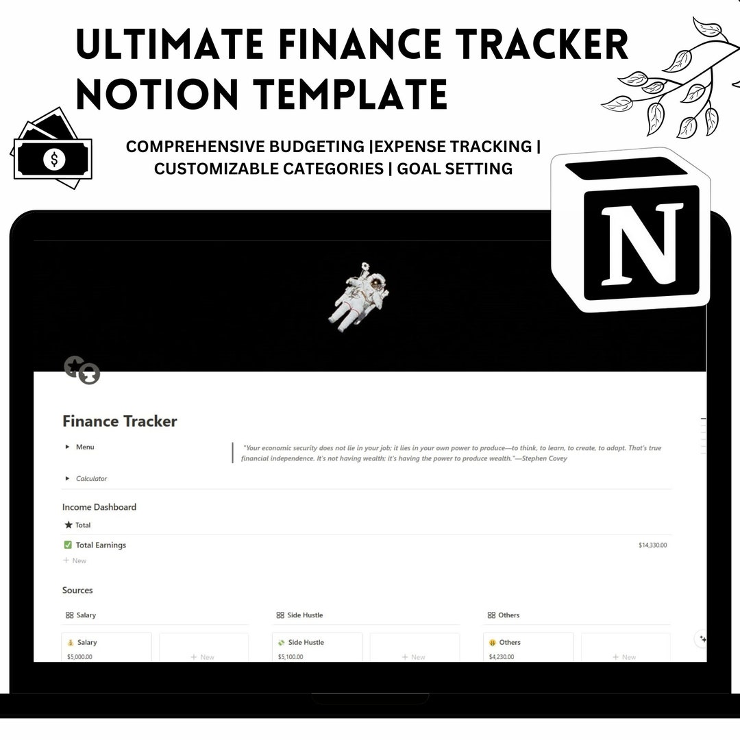 Ultimate Finance Tracker Template for Notion Budget Planner & Expense ...