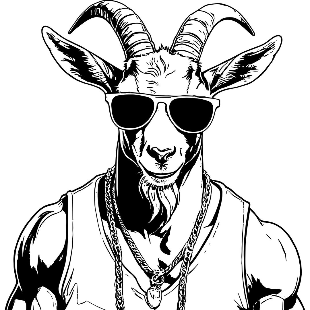 Cool Goat Wearing Sunglasses Clipart, Goat Print File, T Shirt Design ...