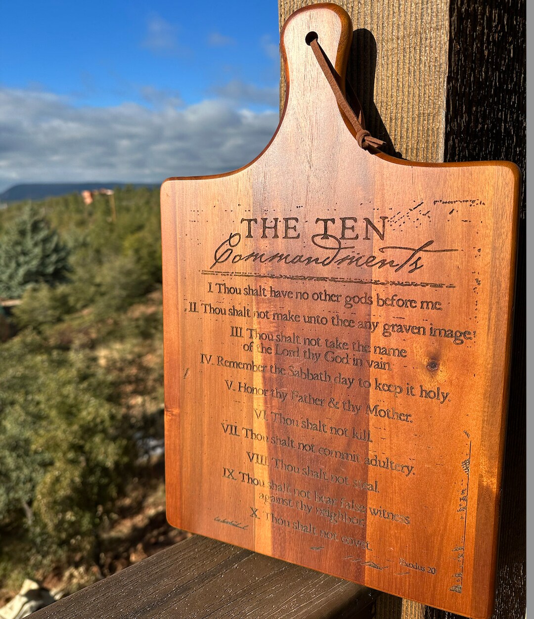 Commandments Custom Cutting Board Handmade Gift for Her Christian Faith ...