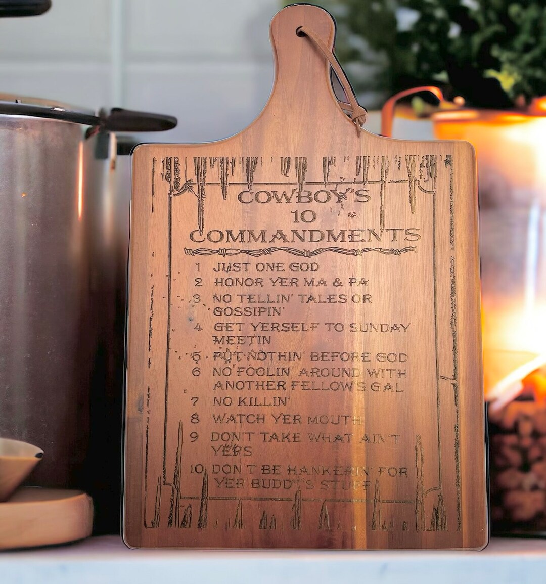 Ten Commandments Wall Art Kitchen Decor Vacation Home Cutting Board ...