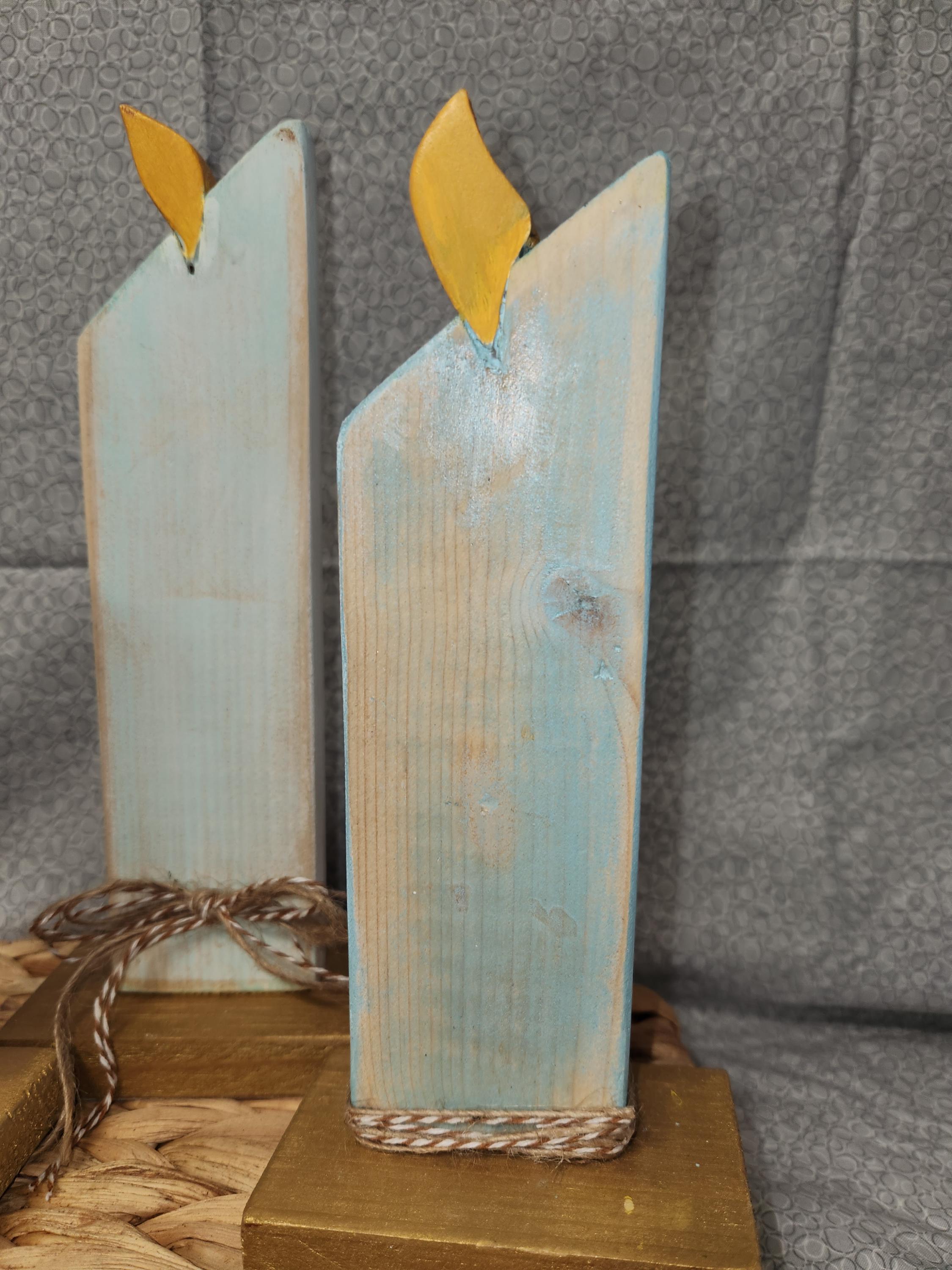 Christmas Decor, 3 Piece Candle Set, Wooden, Rustic, Handmade, - Etsy