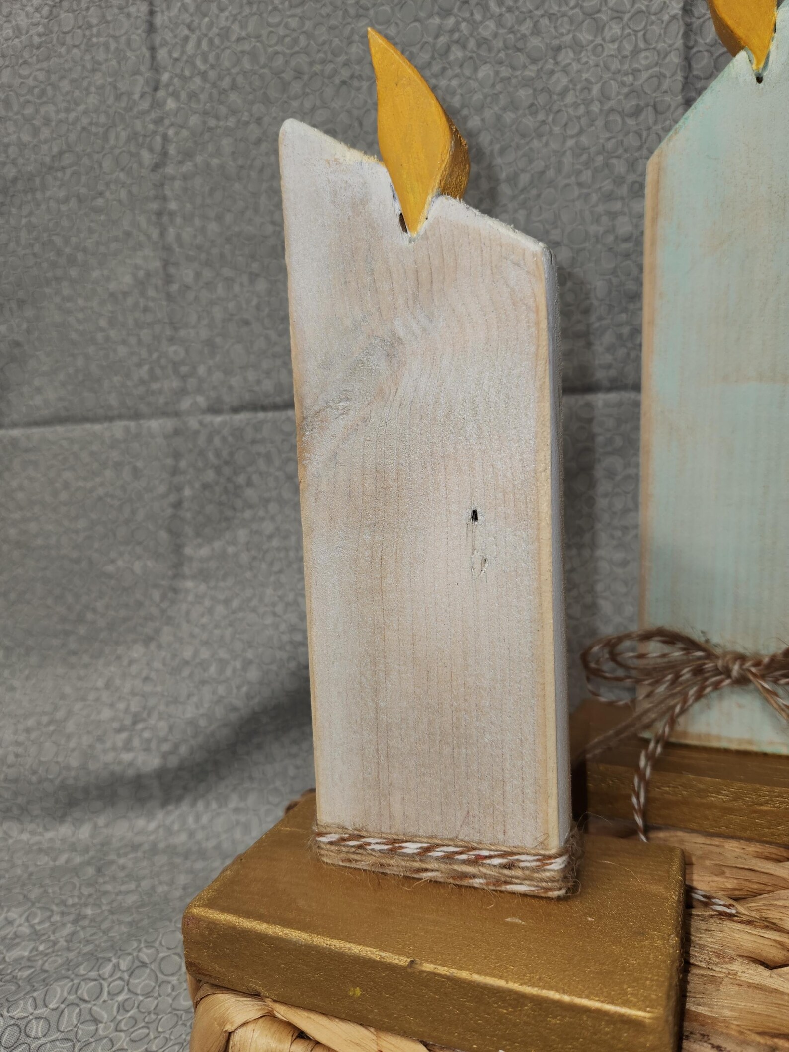 Christmas Decor, 3 Piece Candle Set, Wooden, Rustic, Handmade, - Etsy