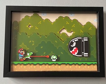 Super Mario World Shadow Box - Etsy
