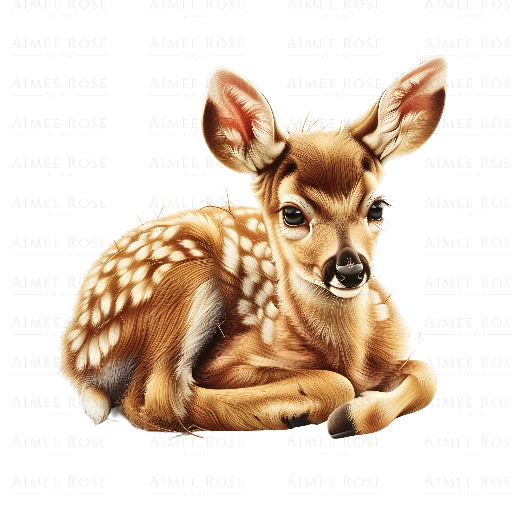 Deer Fawn Clipart Bundle - Baby Deer PNG, Transparent Background ...