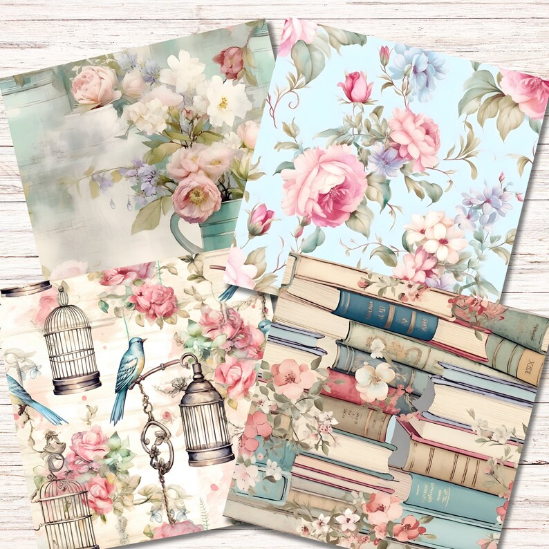 14 Shabby Chic Seamless Digital Papers | 12x12 Inch JPG | 300 DPI ...