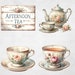 17 Shabby Chic Afternoon Tea Clipart Set | Vintage Floral Tea Party PNG ...