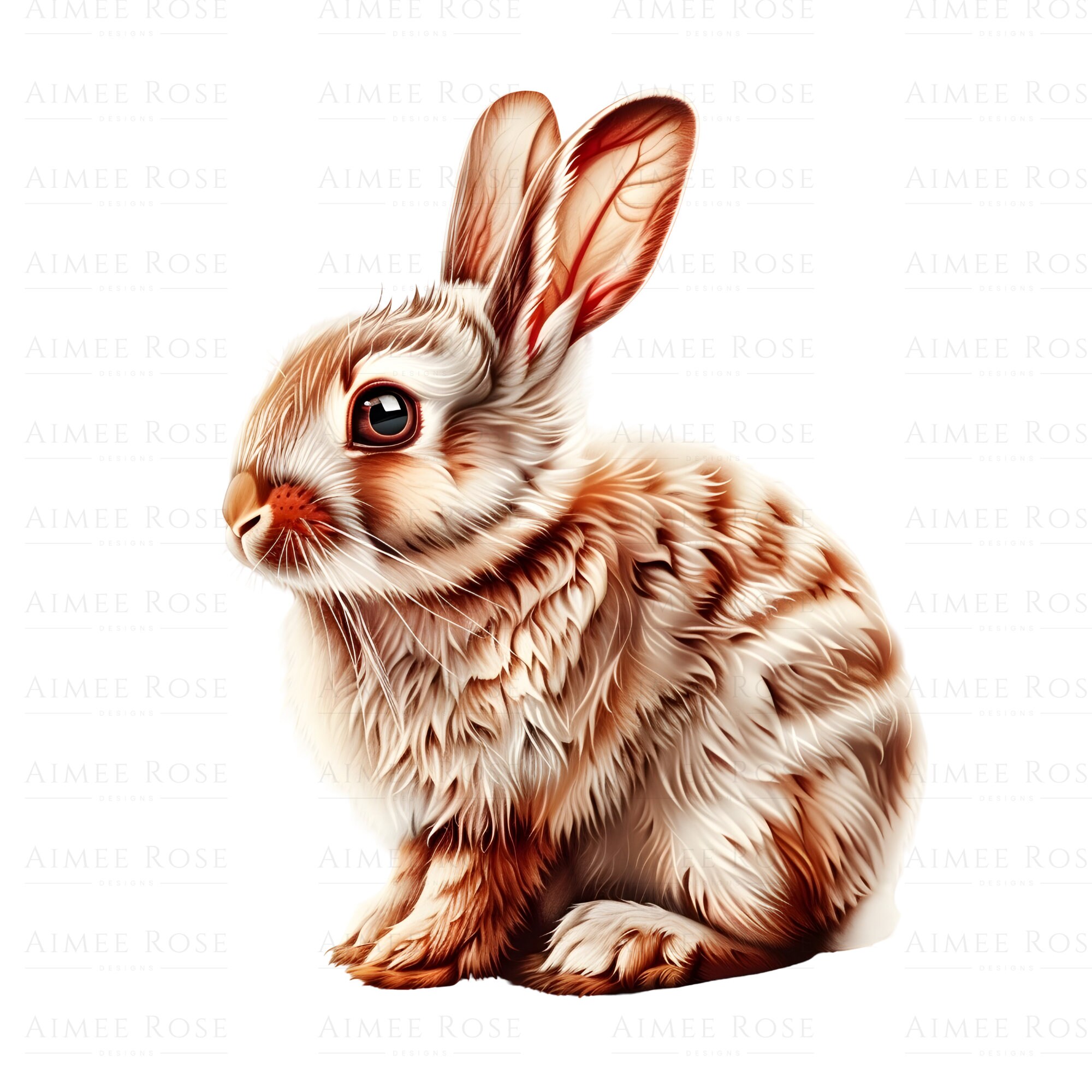 Rabbit Clipart Set Lifelike Bunny PNG Images, Transparent Background ...