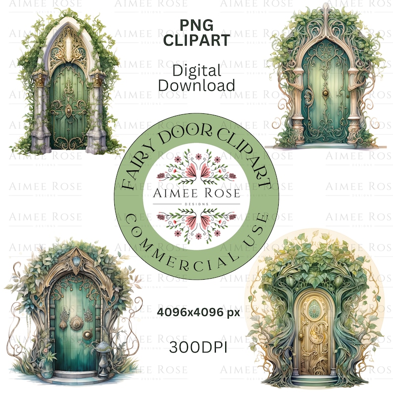 Fairy Tale Doors Clipart Set - Enchanted Garden High-res Digital PNG ...