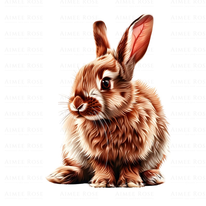 Rabbit Clipart Set Lifelike Bunny PNG Images, Transparent Background ...