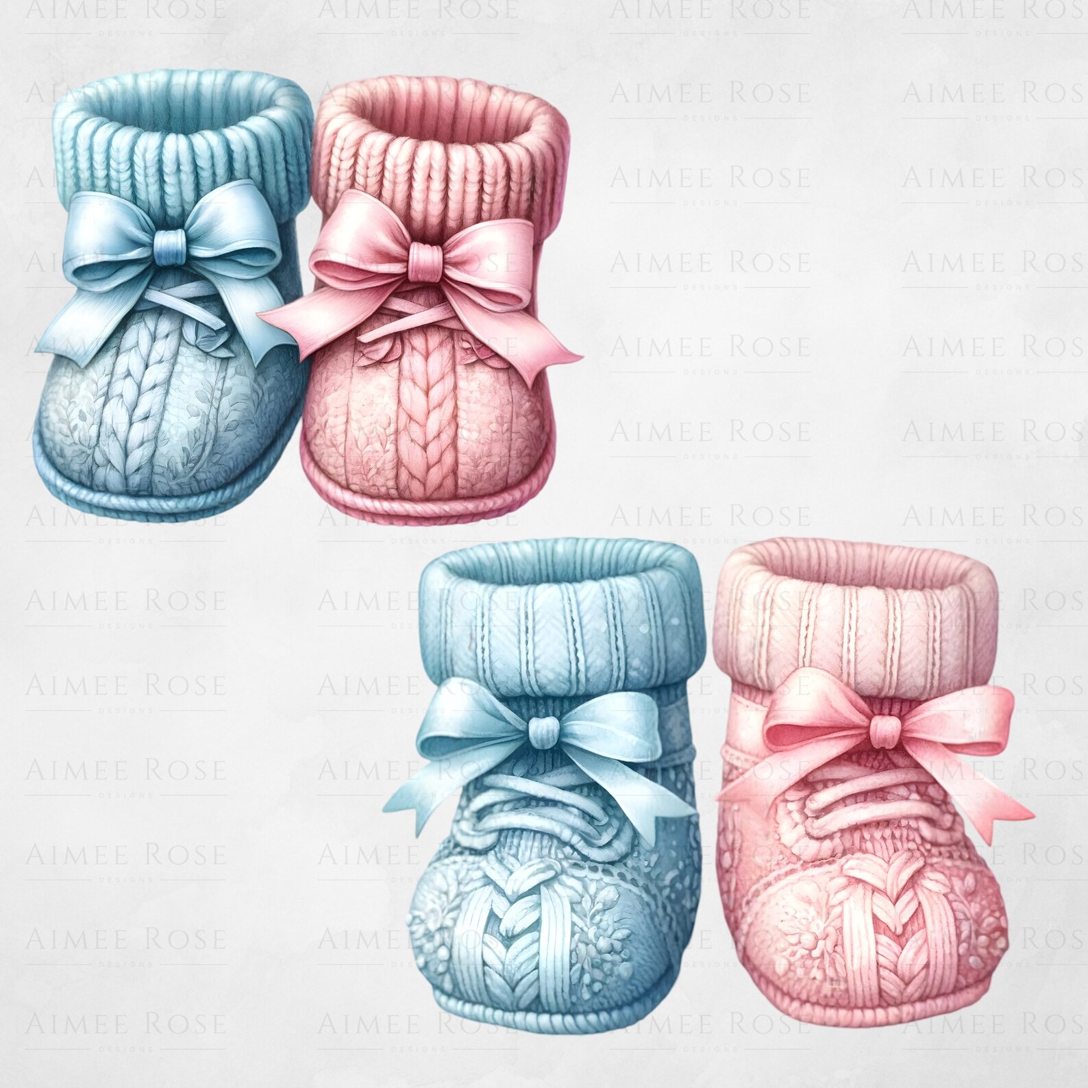Gender Reveal Baby Booties Clipart, 10 PNG Images, Baby Shower ...