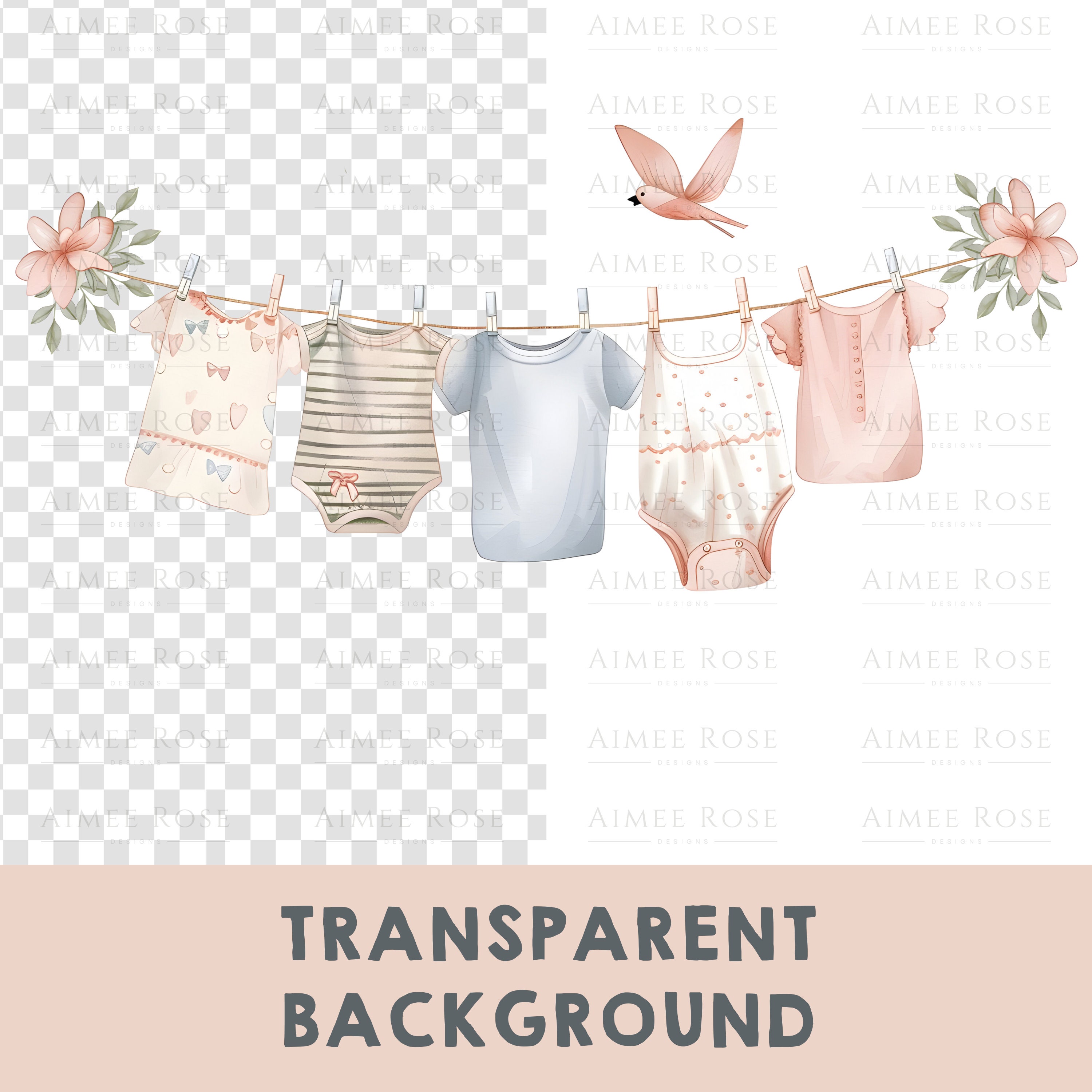 Baby Clothes Clipart Cute Nursery Clothesline PNG, High-resolution ...