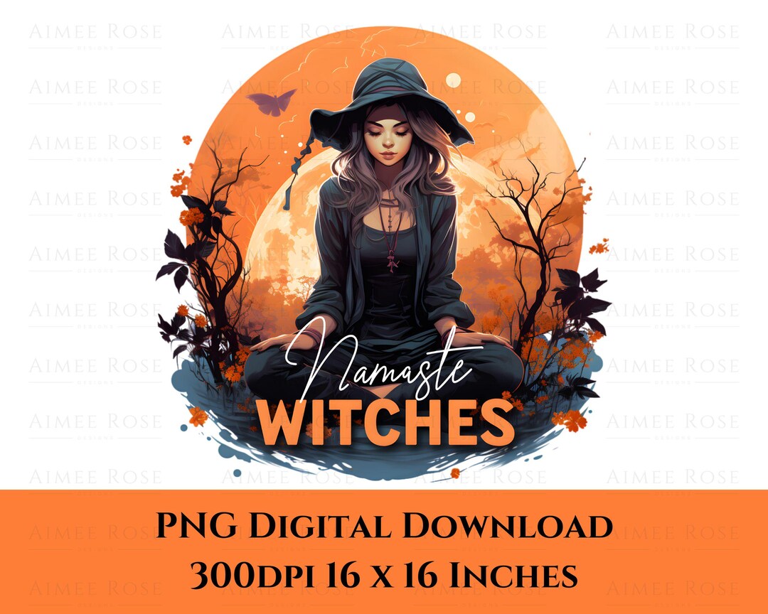Namaste Witches Halloween PNG Digital Download | Witch Meditation ...
