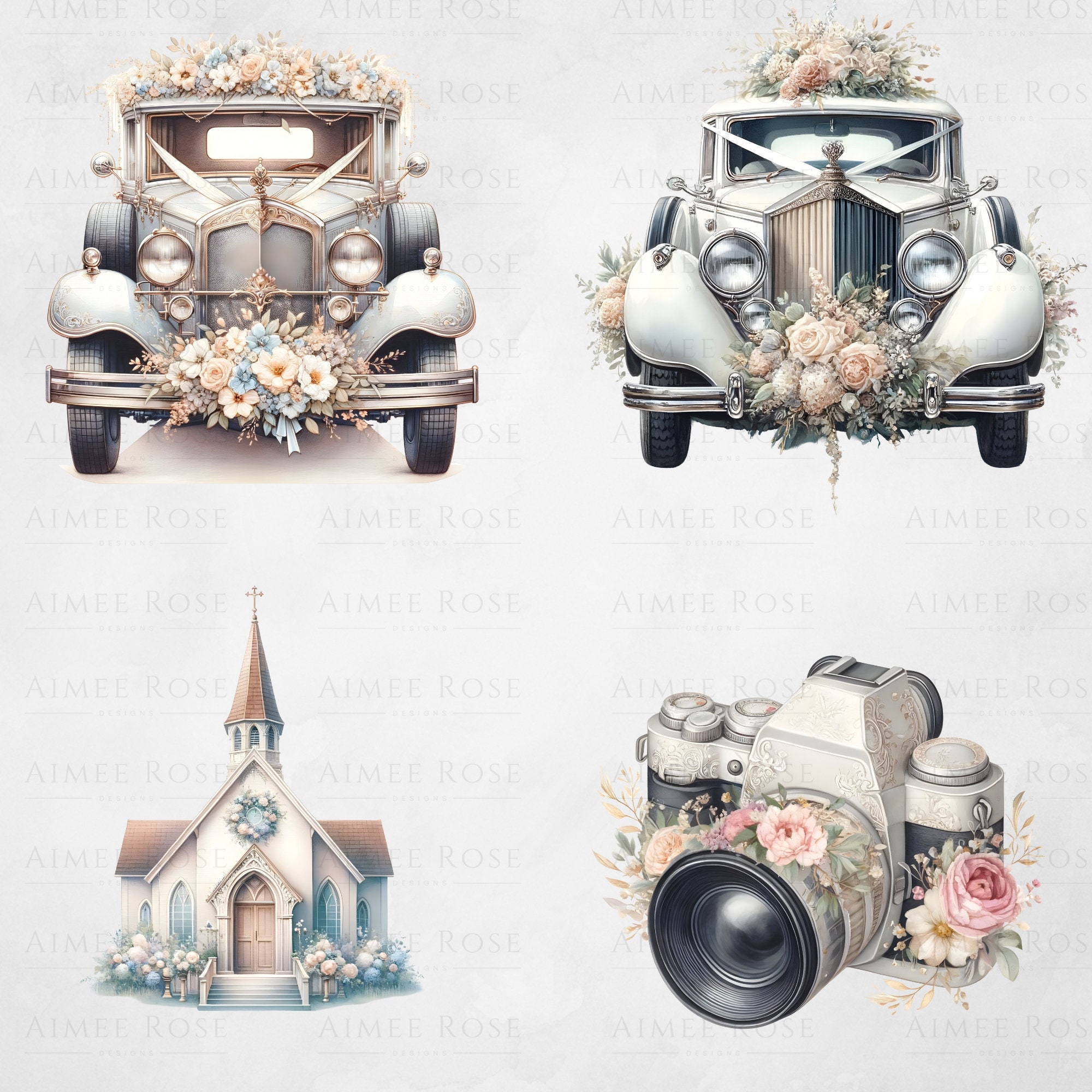 28 Wedding PNG Clipart Shabby Chic Style Vintage Floral Invitations ...