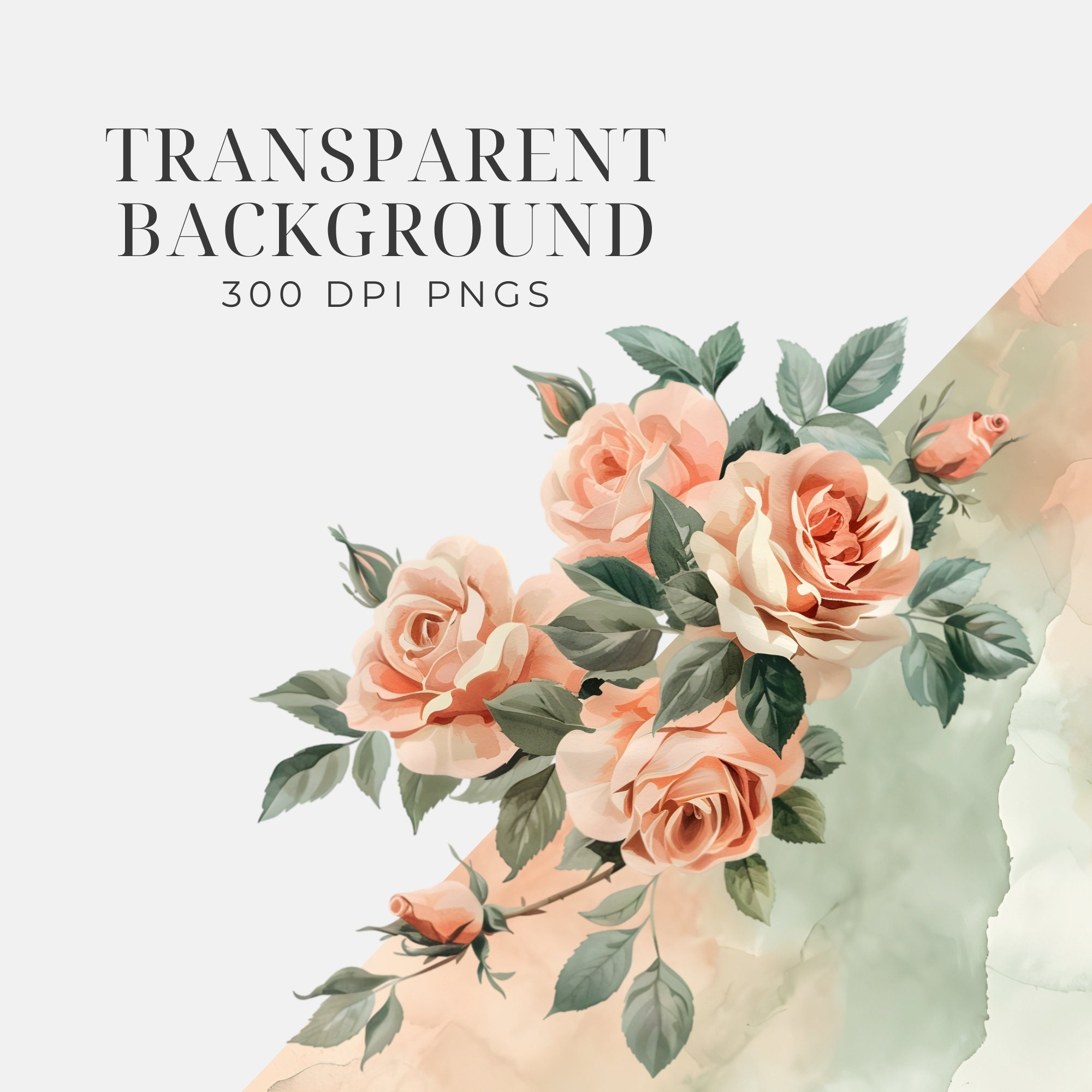 Sage Green & Blush Pink Floral Bouquets Clipart and Digital Papers ...