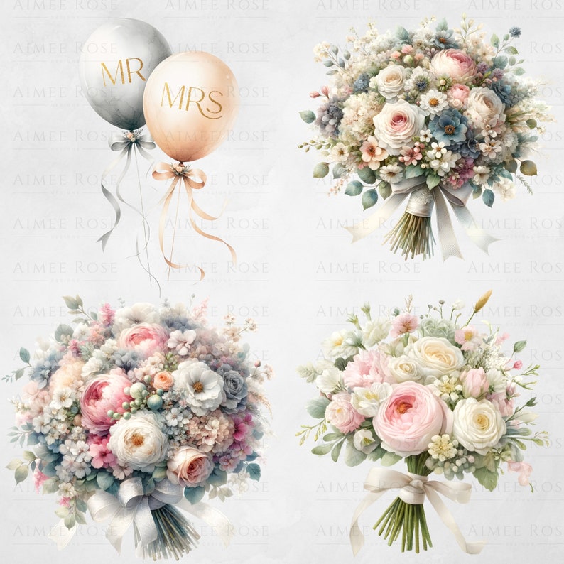 28 Wedding PNG Clipart Shabby Chic Style Vintage Floral Invitations ...