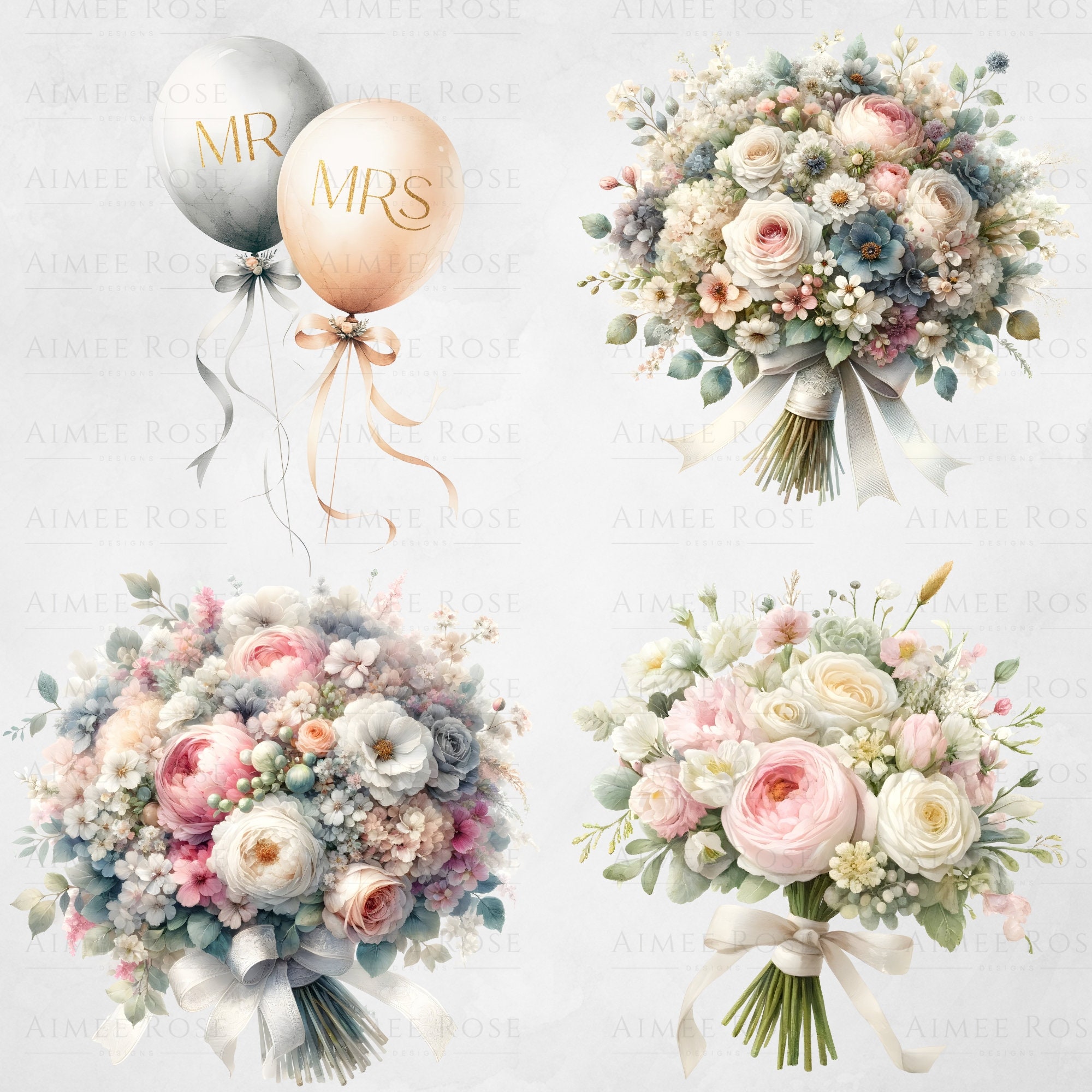 28 Wedding PNG Clipart Shabby Chic Style Vintage Floral Invitations ...