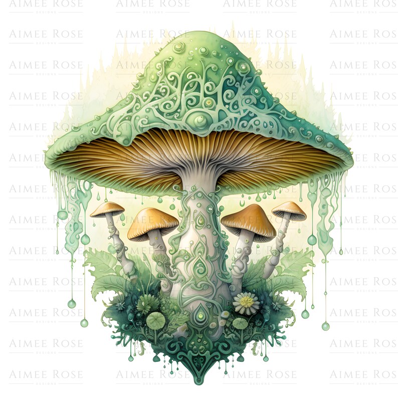 Fairy Tale Mushroom Clipart Set - Enchanted Garden High-res Digital PNG ...