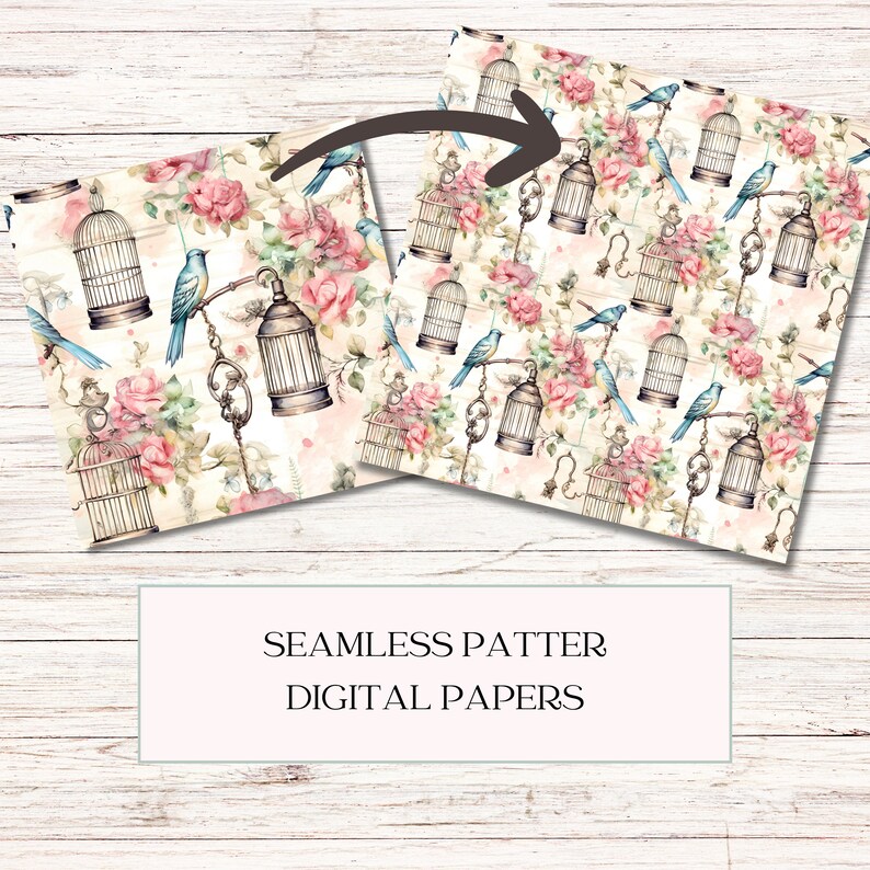 14 Shabby Chic Seamless Digital Papers | 12x12 Inch JPG | 300 DPI ...