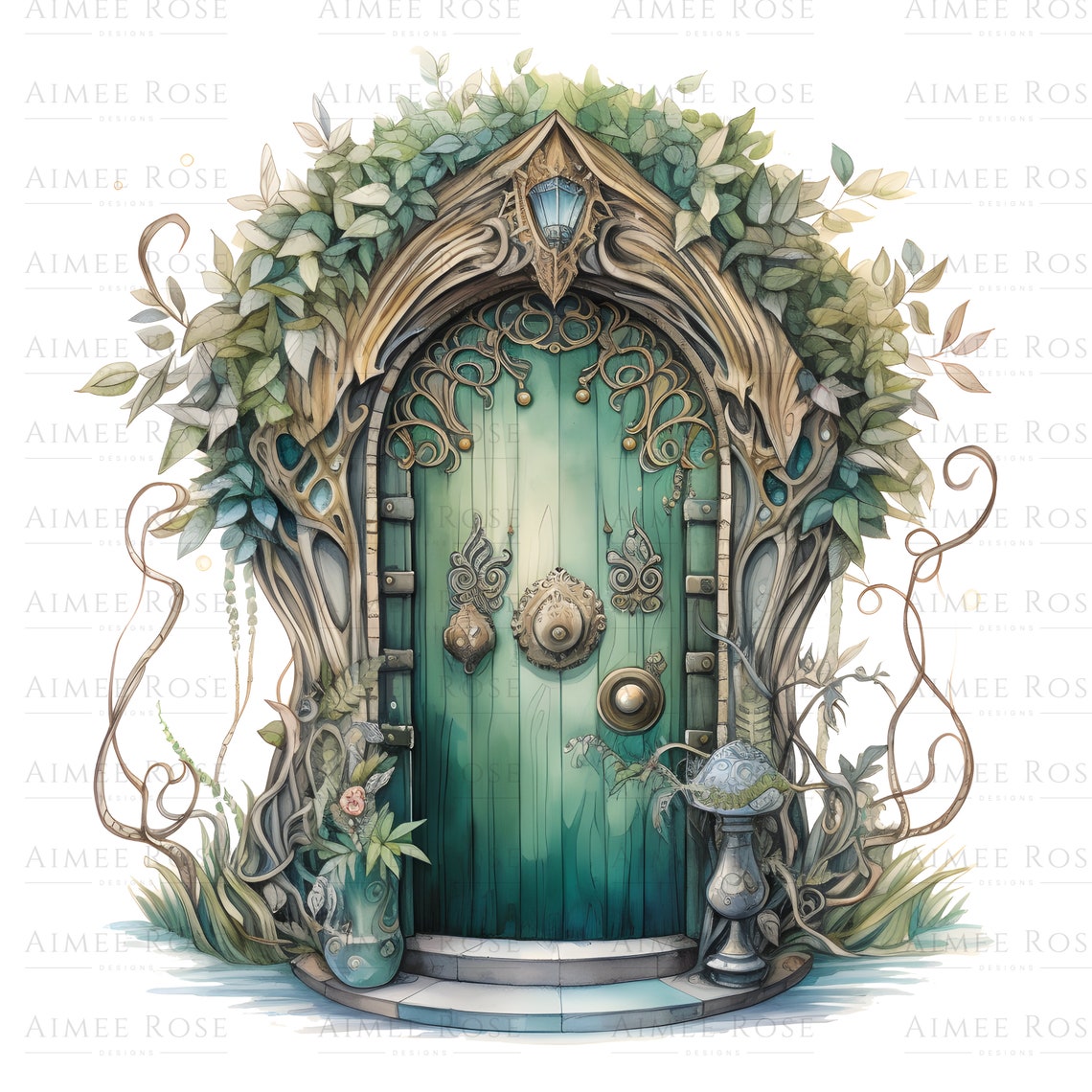 Fairy Tale Doors Clipart Set - Enchanted Garden High-res Digital PNG ...