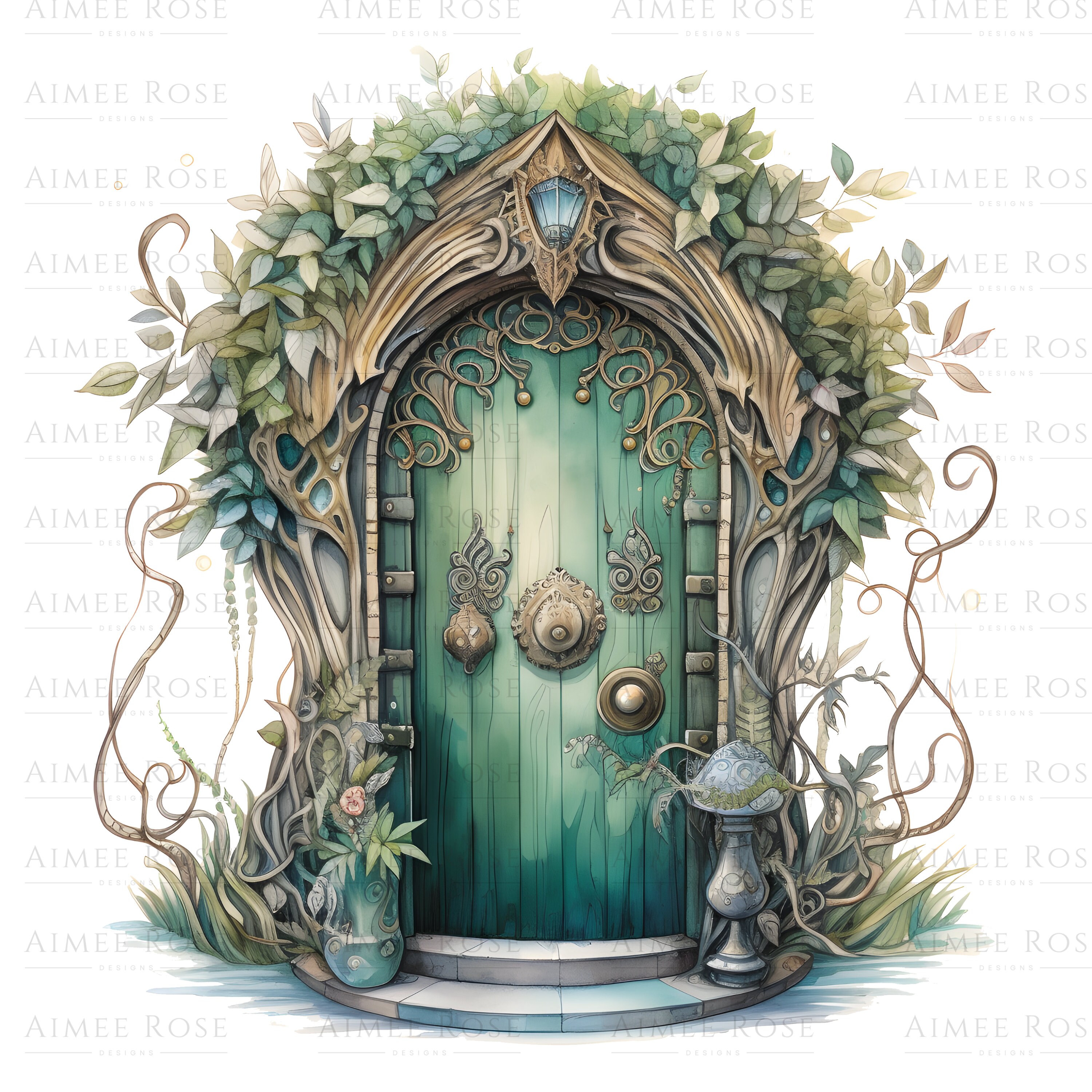 Fairy Tale Doors Clipart Set - Enchanted Garden High-res Digital PNG ...