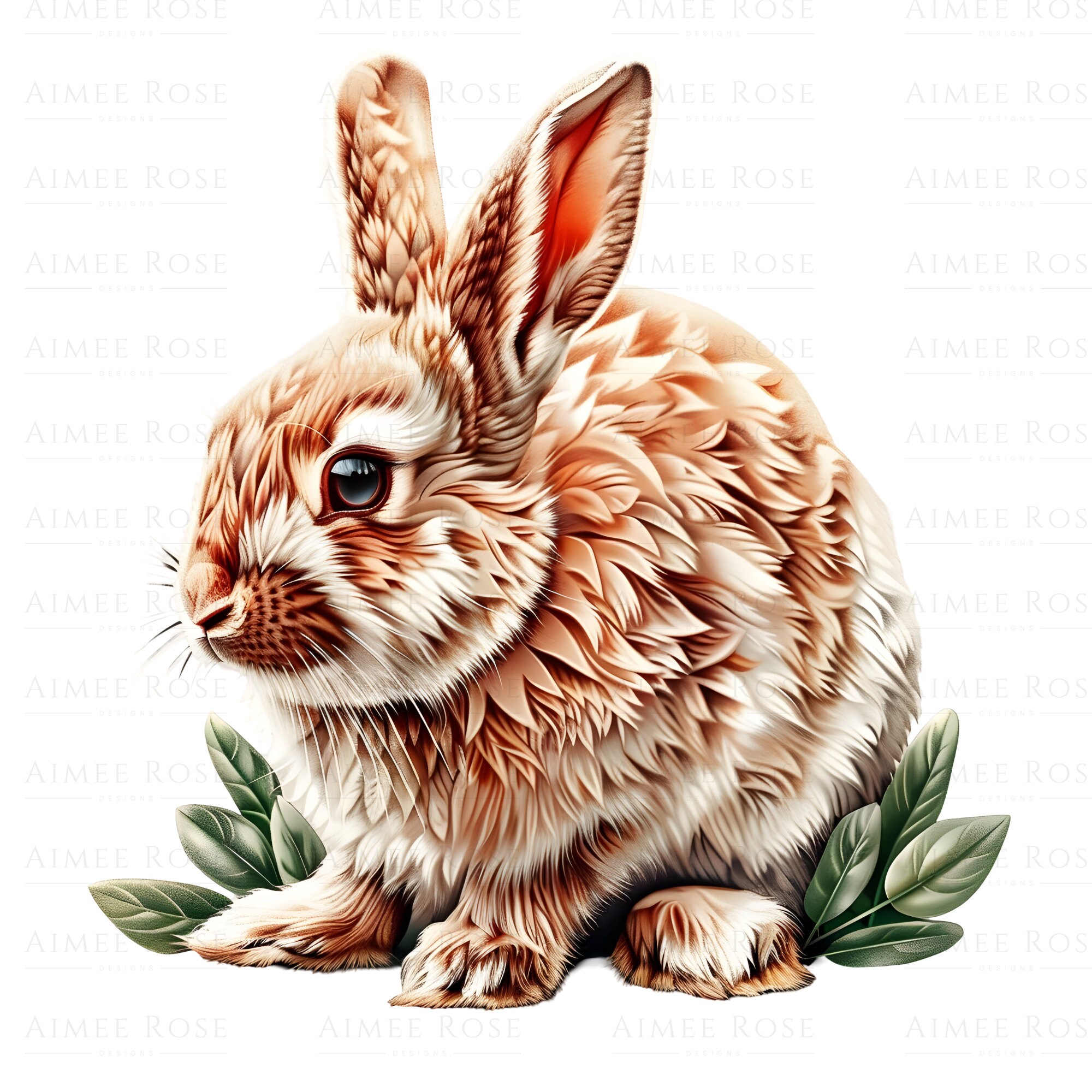 Rabbit Clipart Set Lifelike Bunny PNG Images, Transparent Background ...