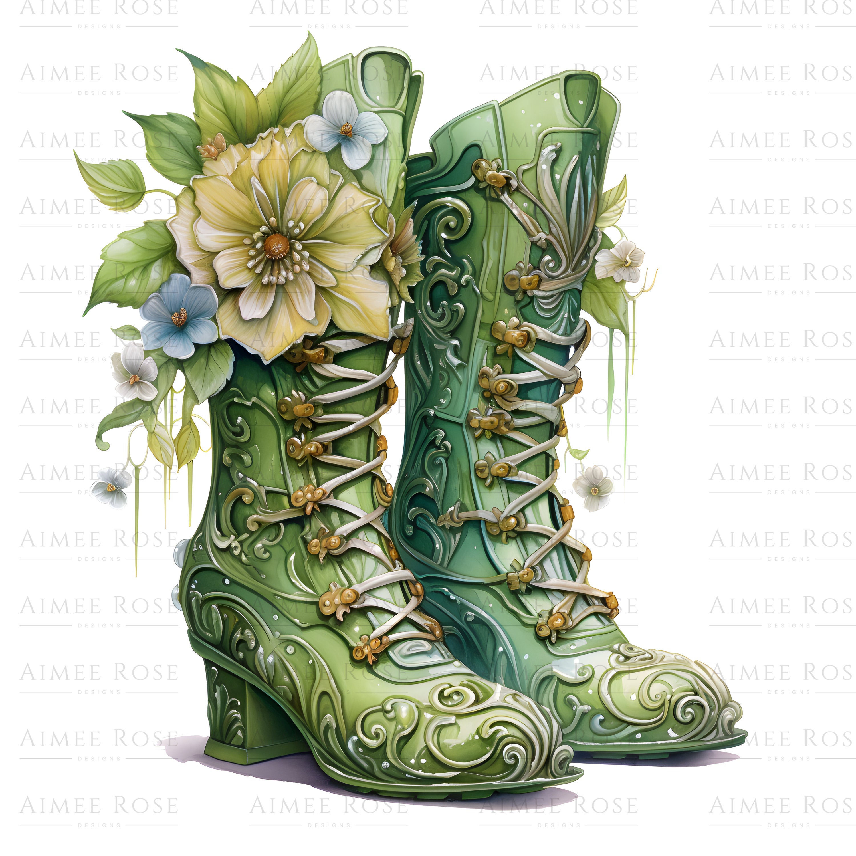 Fairy Tale Boot Clipart Set - Enchanted Garden High-res Digital PNG ...