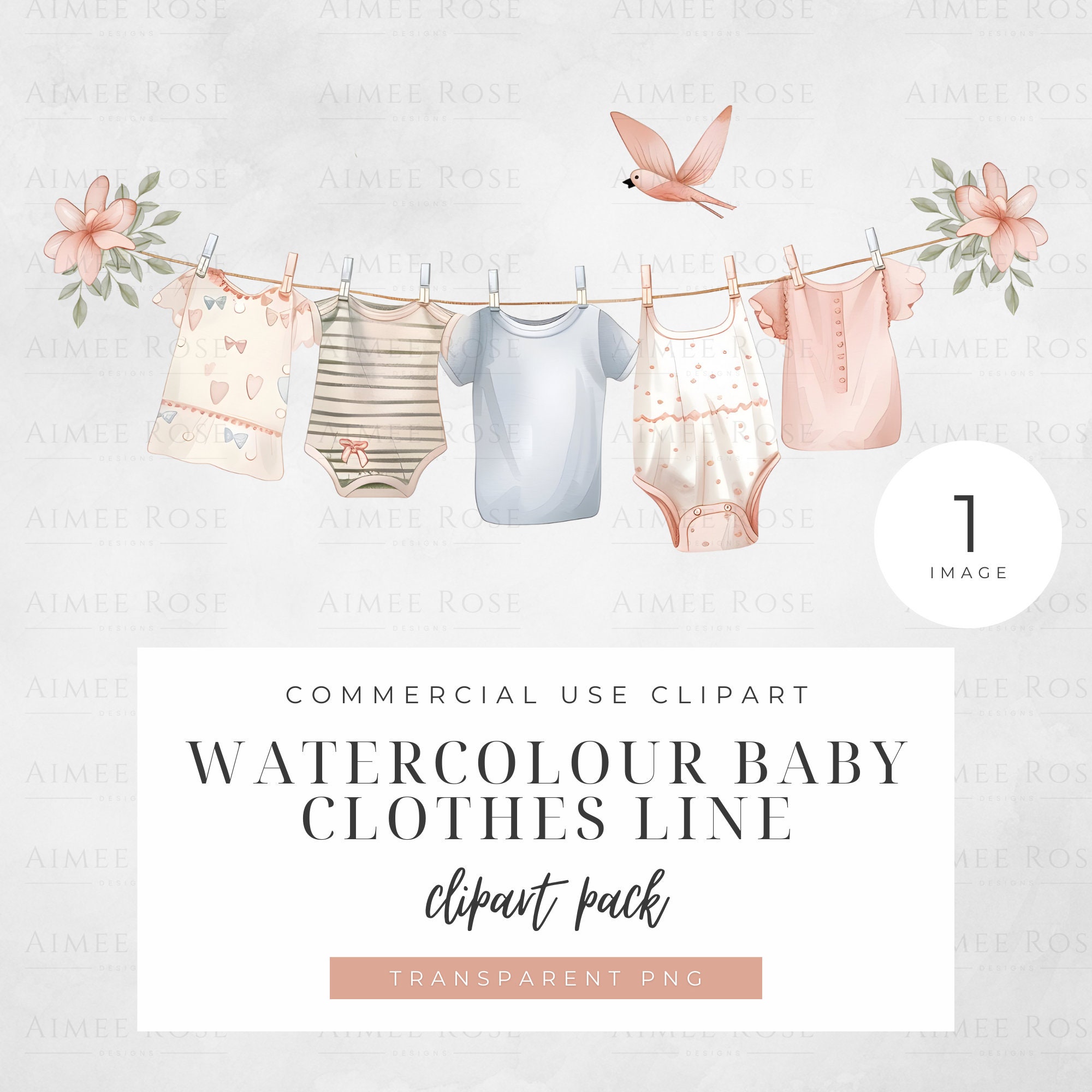 Baby Girl Clothesline Clipart