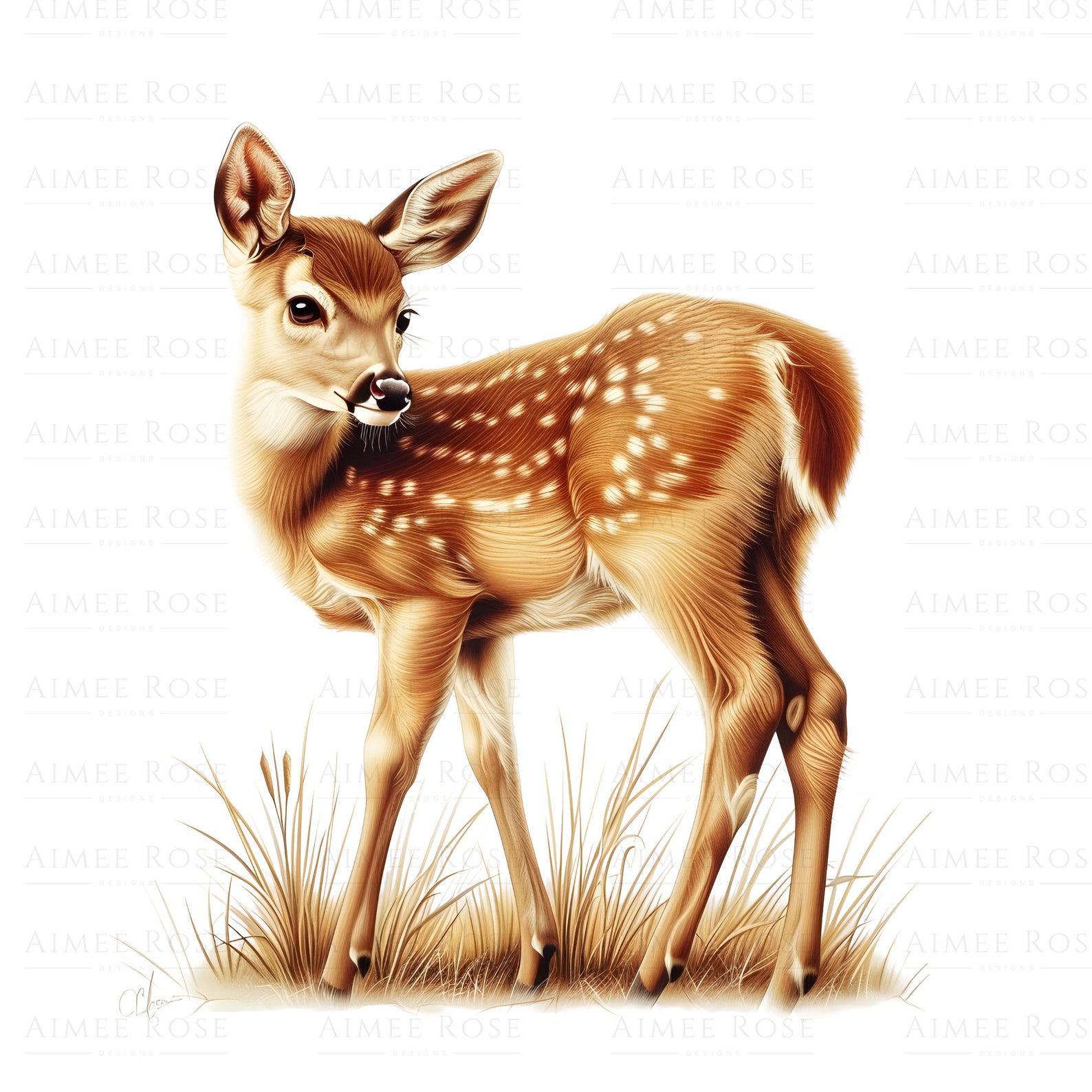 Deer Fawn Clipart Bundle - Baby Deer PNG, Transparent Background ...